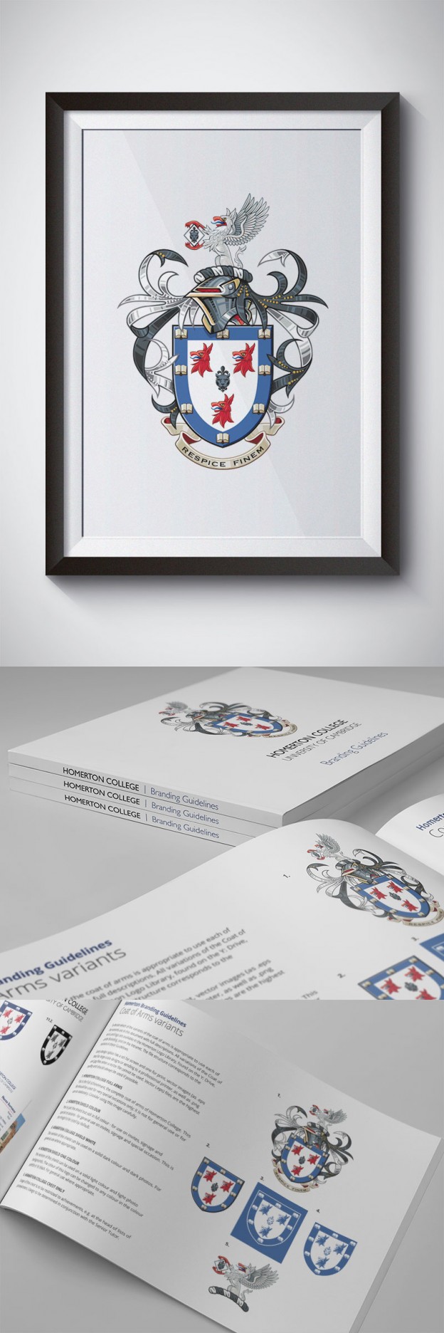 Heraldry illustration & branding - Homerton College, Cambridge